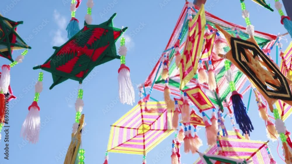 Tung or amazingly colorful flag, Northeastern Thailand flags that are ...