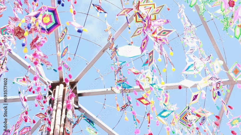 Tung or amazingly colorful flag, Northeastern Thailand flags that are ...