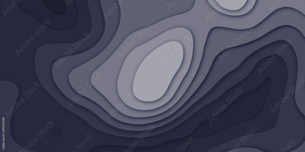 Abstract paper cut style design. Geometric layered curve line vector ...
