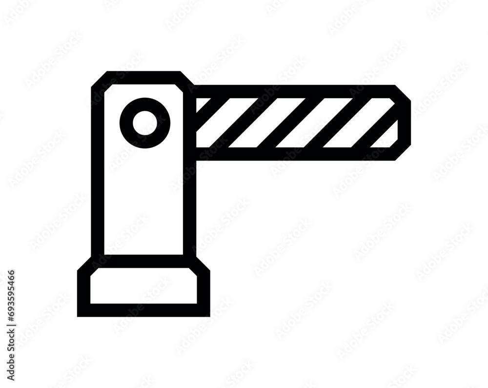 Barrier icon. Entry barrier. Paid parking attribute. Symbol of access ...