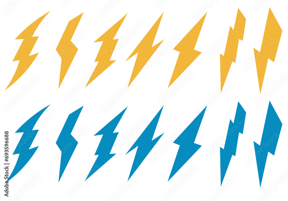 Poster Blue and yellow thunderbolt set – Wall Art | UkPosters