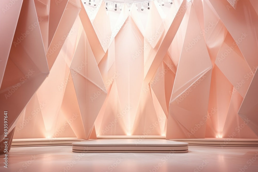 Peach fuzz Podium and stage Color of the year 2024 Peach Fuzz Stock ...