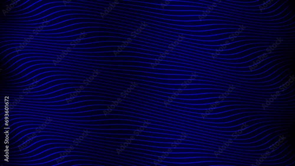Abstract wave blue lines loop animated video. 3d Abstract black ...