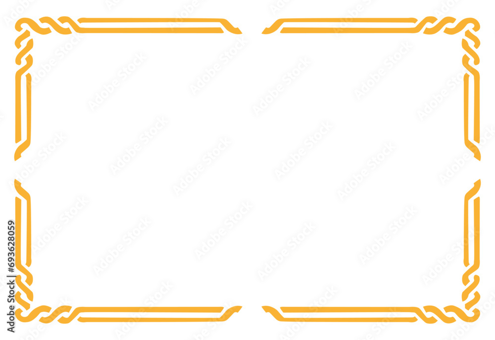 Orange border frame vector design template. Elegant element for ...