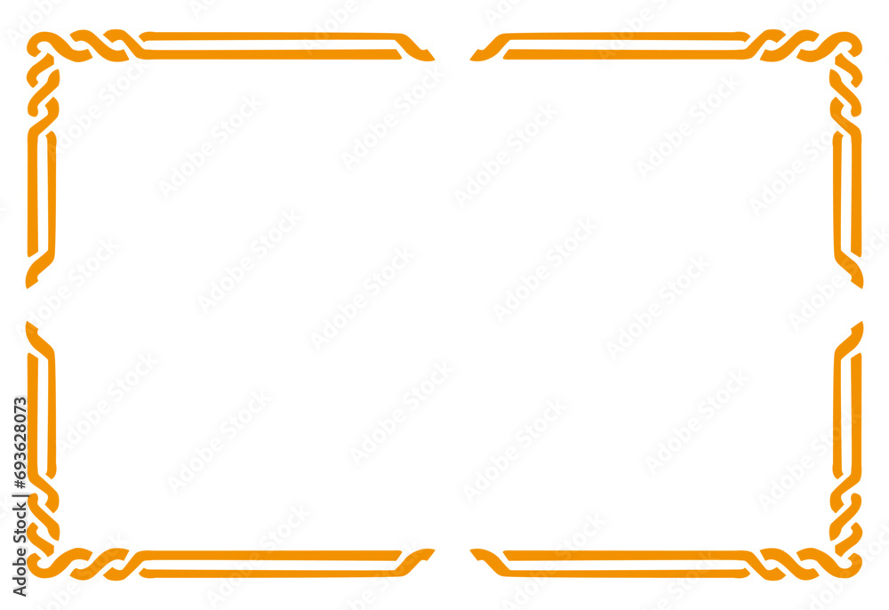 Orange border frame vector design template. Elegant element for your ...