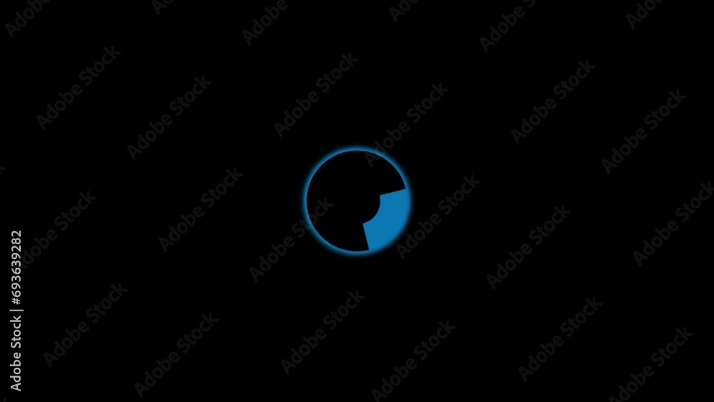 Animated Glowing Blue Loading Circle on Black Screen. Chroma Key ...