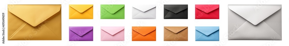 Envelope collection - multicolored simple isolated envelope set ...