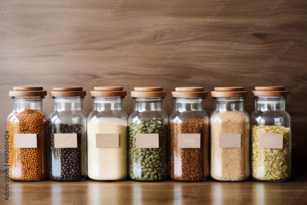 Neatly organized and labeled baking ingredients in storage containers ...