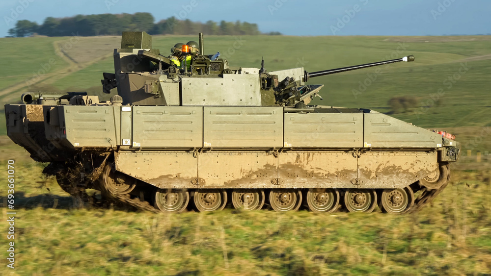 British army General Dynamics Ajax Reconnaissance and Strike armoured ...