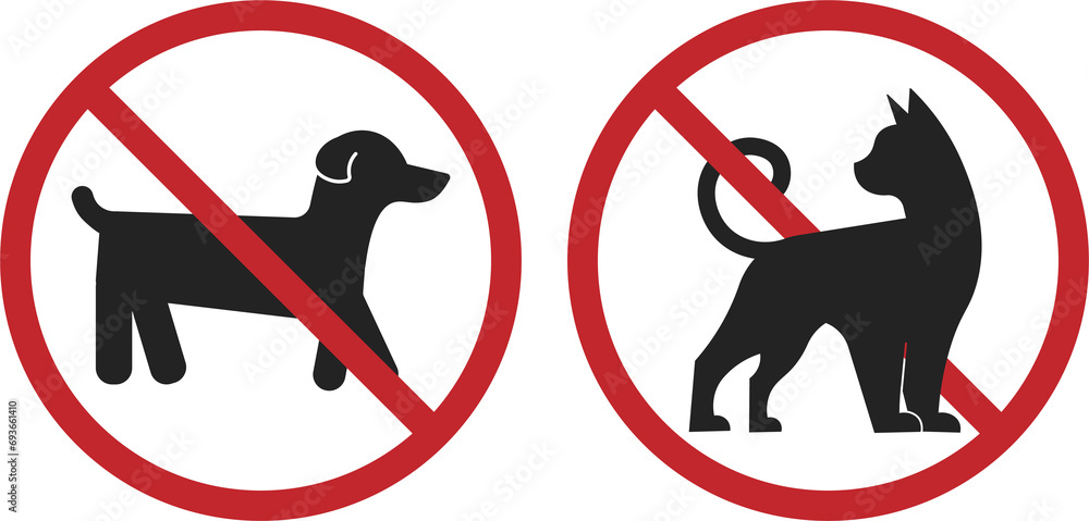 Bundle set label design of pets not allow, no pet allowed, animal do ...