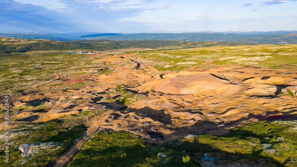 Historic iron mine Kongens Gruve in Unesco heritage Røros in Norway ...