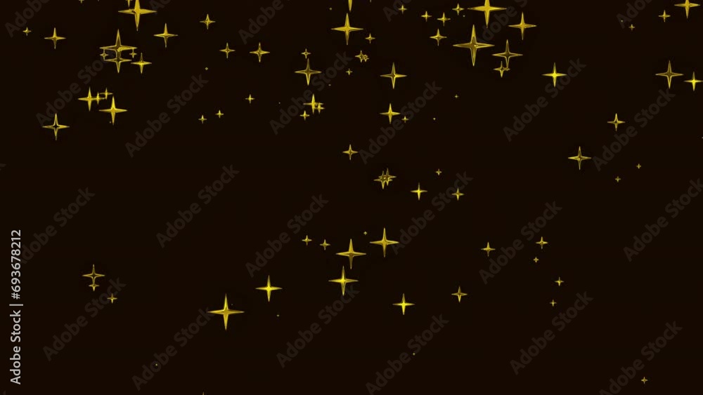 Golden stars. Falling star animation on the alpha channel. Animation of ...