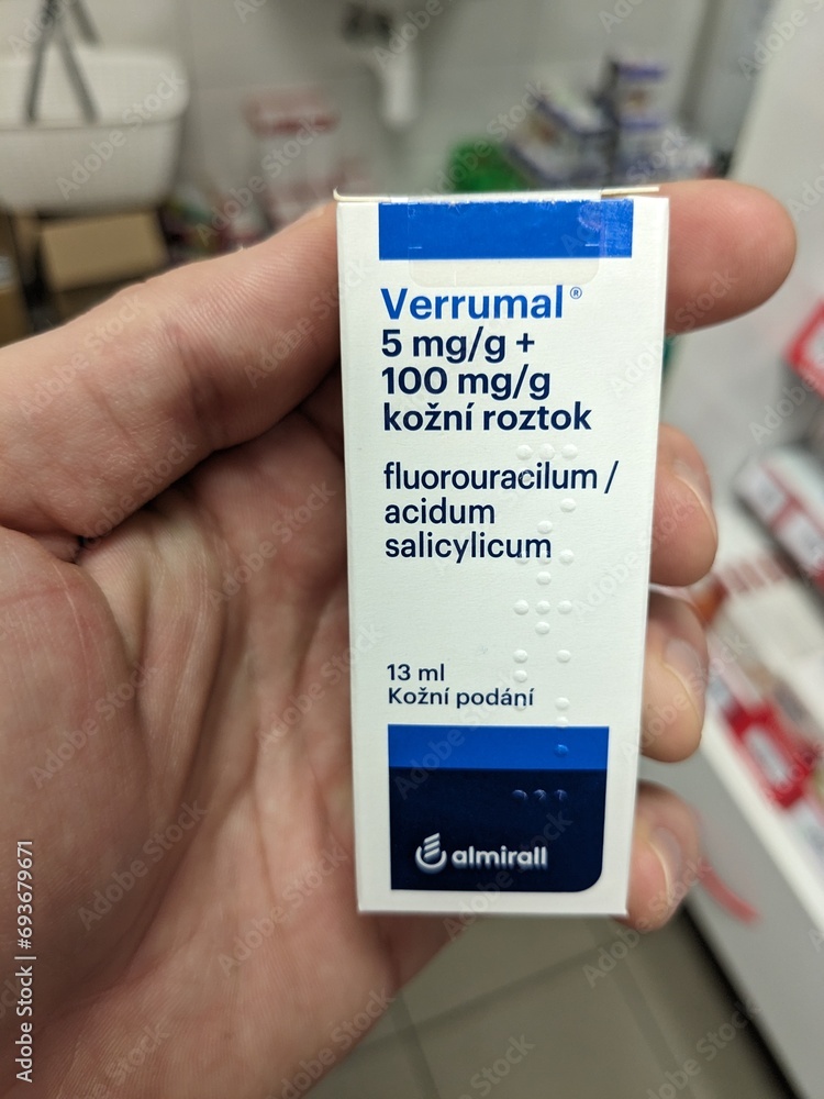 Prague, Czech Republic - July 10 2024: VERRUMAL box of medication with ...