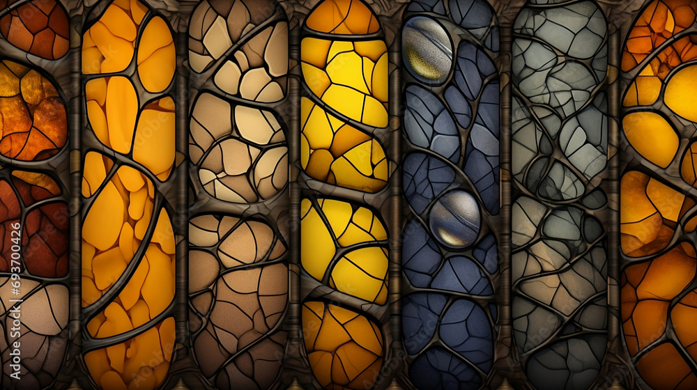stained glass texture, in the style of dark yellow and dark bronze ...