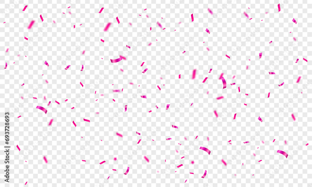 Vector transparent background with pink confetti Stock Vector | Adobe Stock