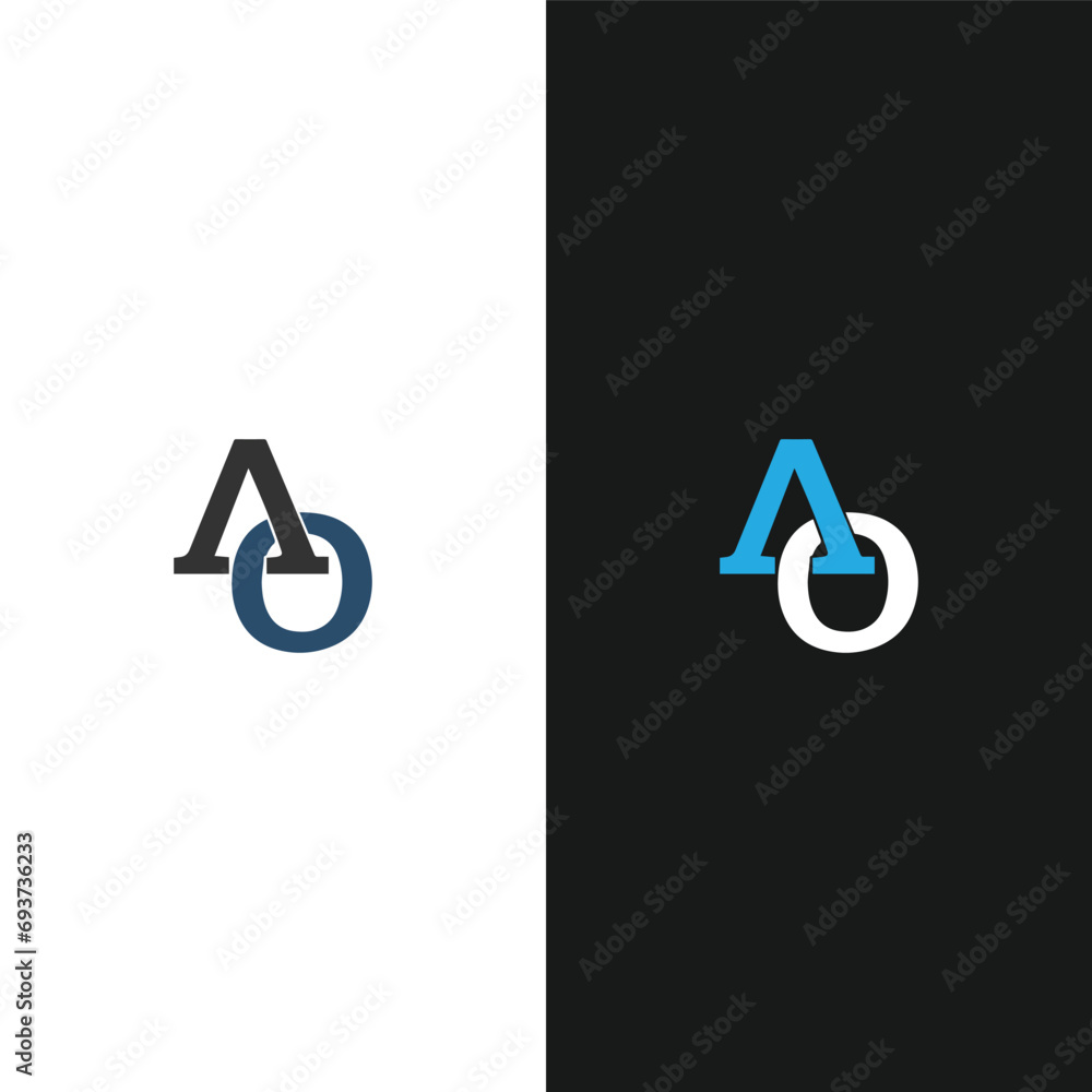 AO logo. A O design. White AO letter. AO, A O letter logo design ...