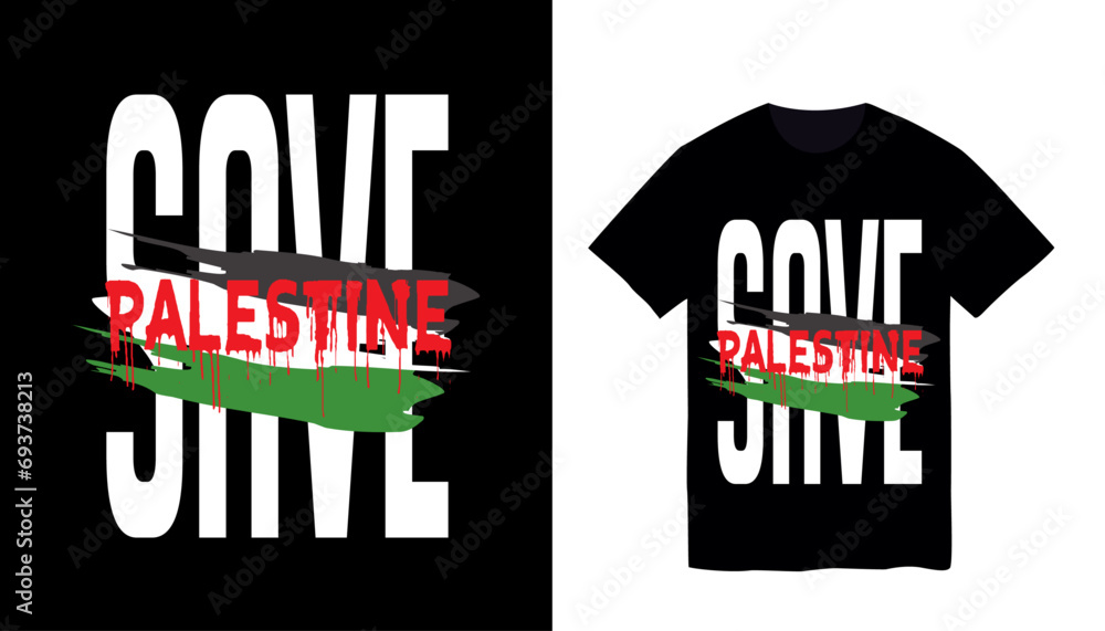 Save Palestine, With Palestine Flag Vector illustration For T Shirt ...