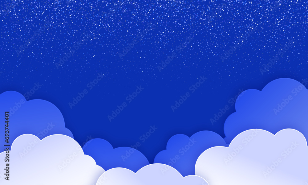 Vector blue clouds with sparkling background design Stock Vector ...