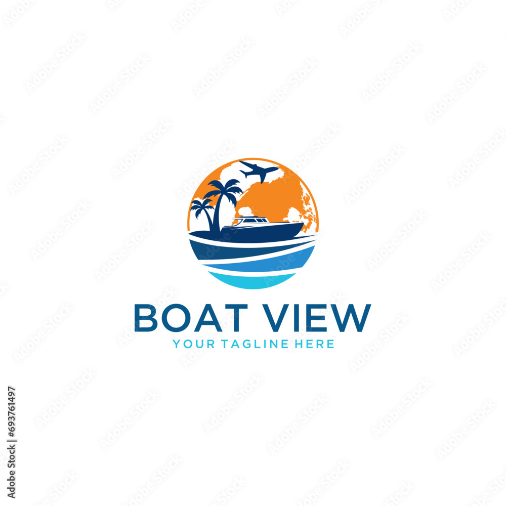 Center Console Boat logo. Unique and fresh Center console boat with ...