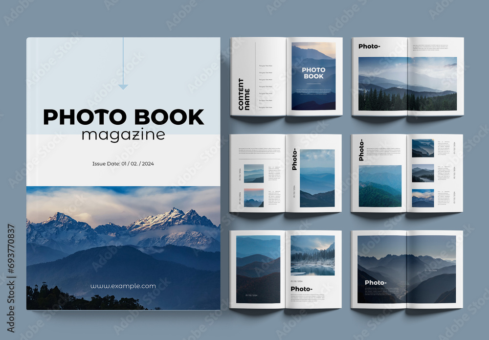 Photo Book Magazine Design Stock Template | Adobe Stock