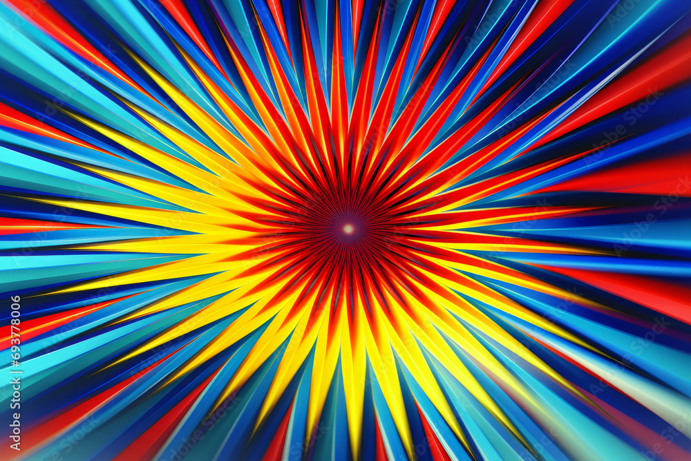 Optical illusion illustration of whirling motion created by brightly ...