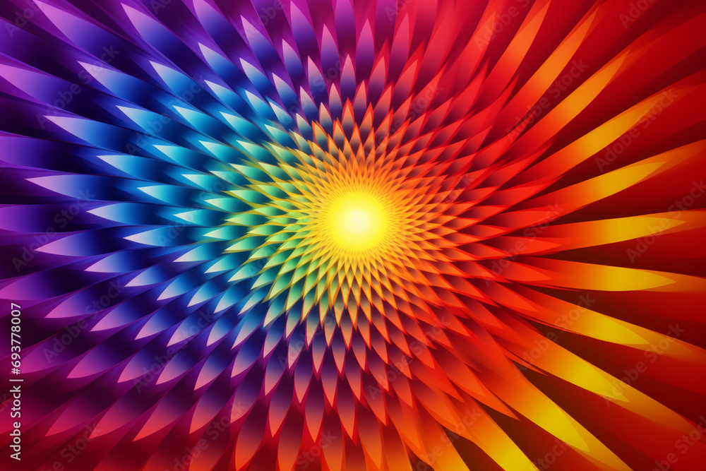 Optical illusion illustration of whirling motion created by brightly ...