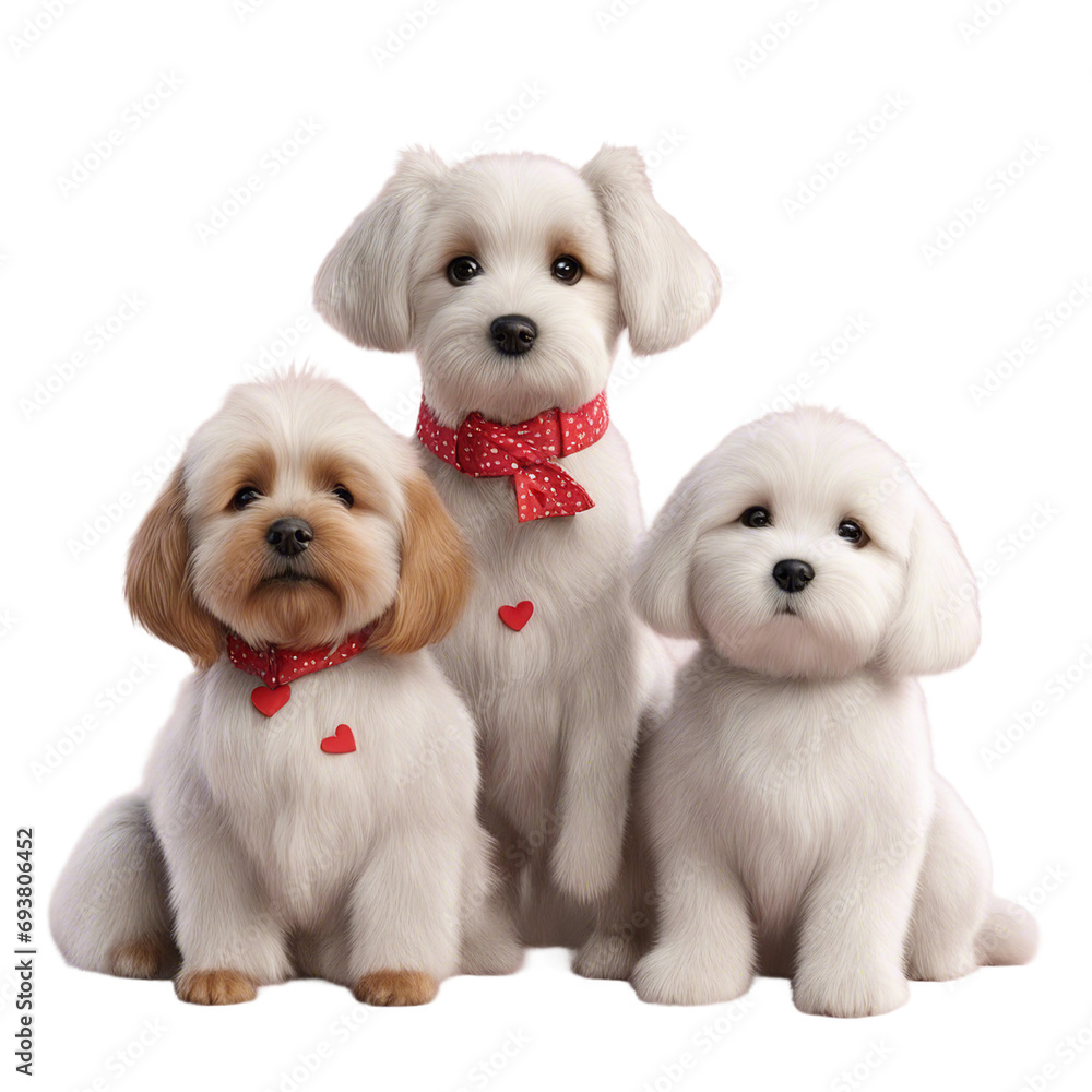 Cute and Cuddly Dogs in Valentine's Day Poses with Hearts: Holding ...