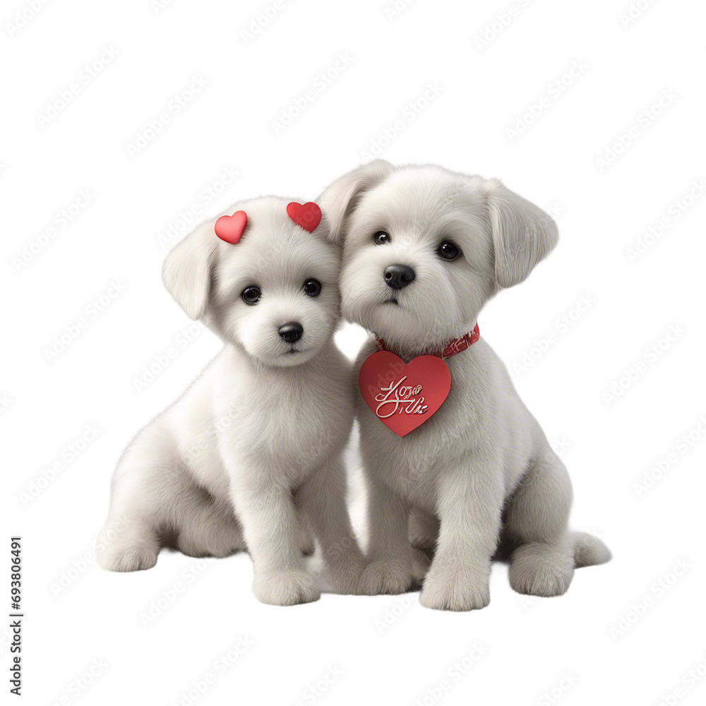 Cute and Cuddly Dogs in Valentine's Day Poses with Hearts: Holding ...