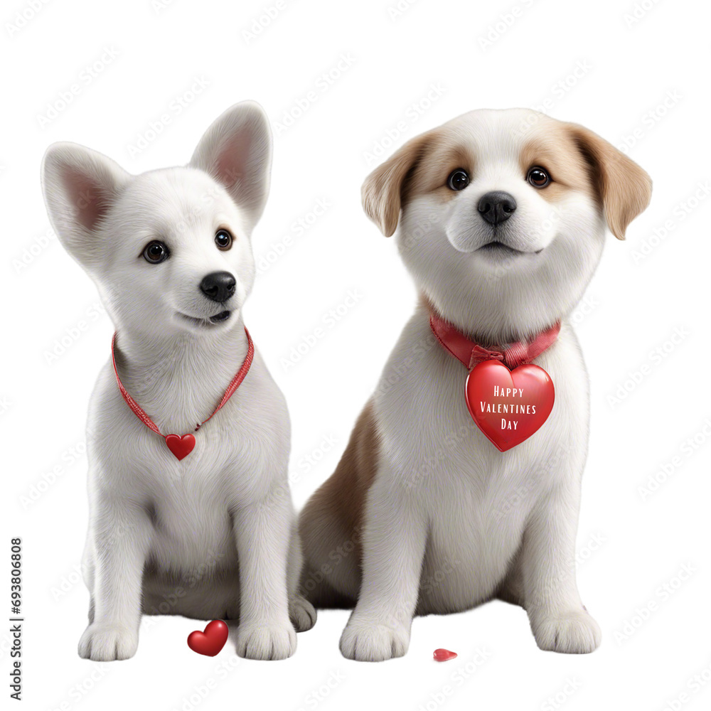Cute and Cuddly Dogs in Valentine's Day Poses with Hearts: Holding ...
