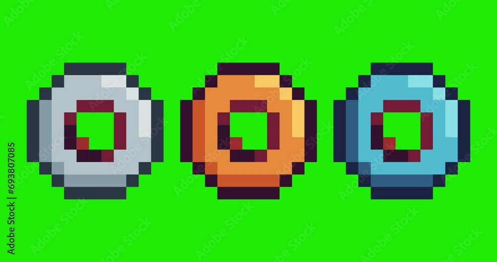 Green screen of eggs , eggs icon bits pixel slowly appeared and ...