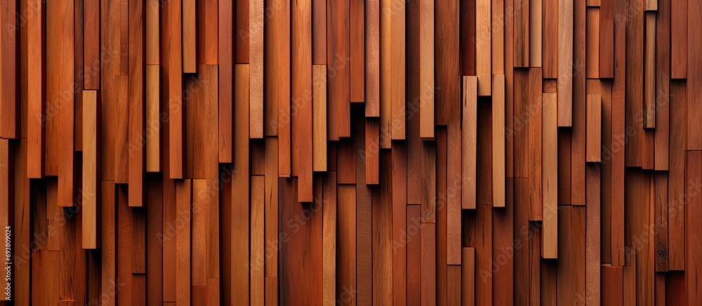 Wood slats used for sustainable architecture's facade cladding. Stock ...