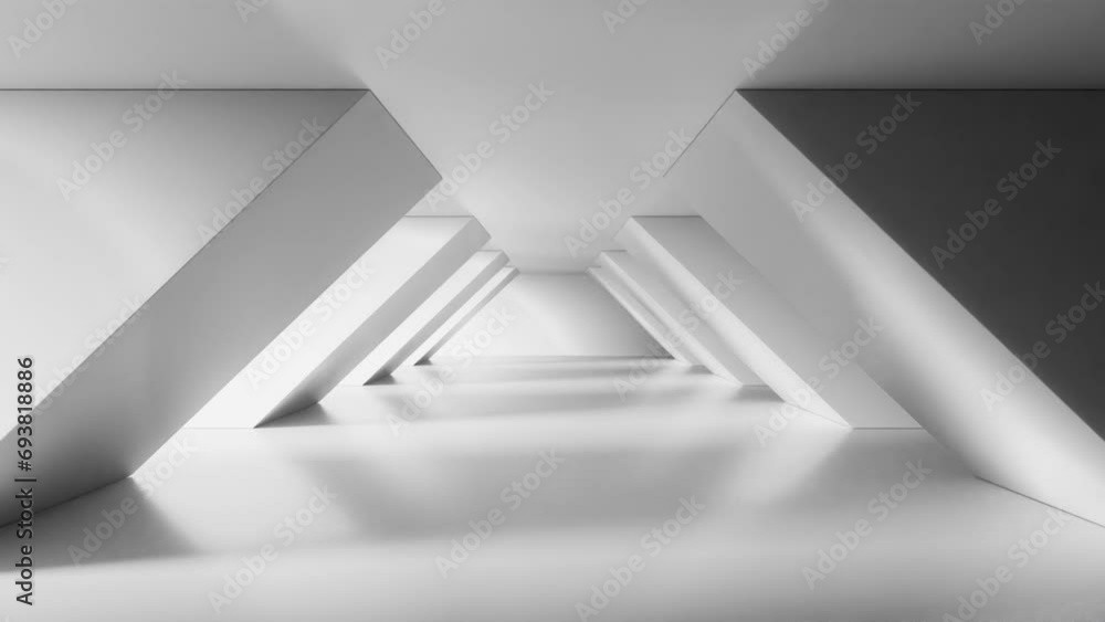 abstract animated white corridor, 4k endless lopp animation Stock Video ...