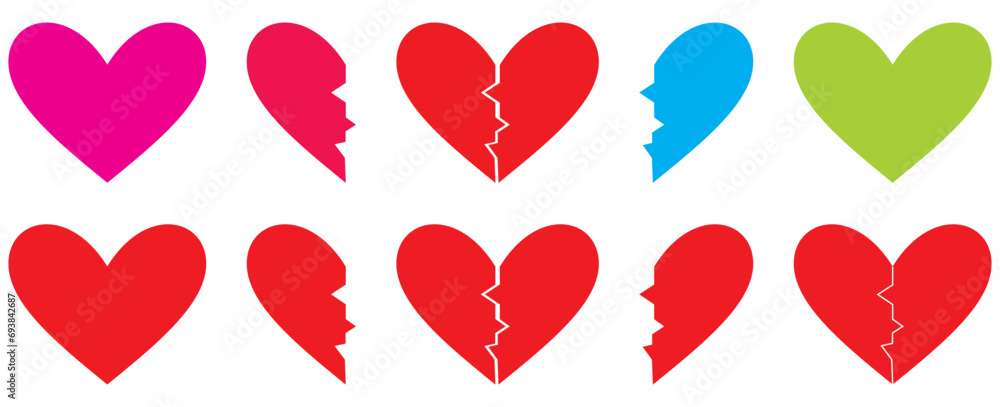 Heart Emojis set. Sparkling, growing, two Hearts, beating, revolving ...