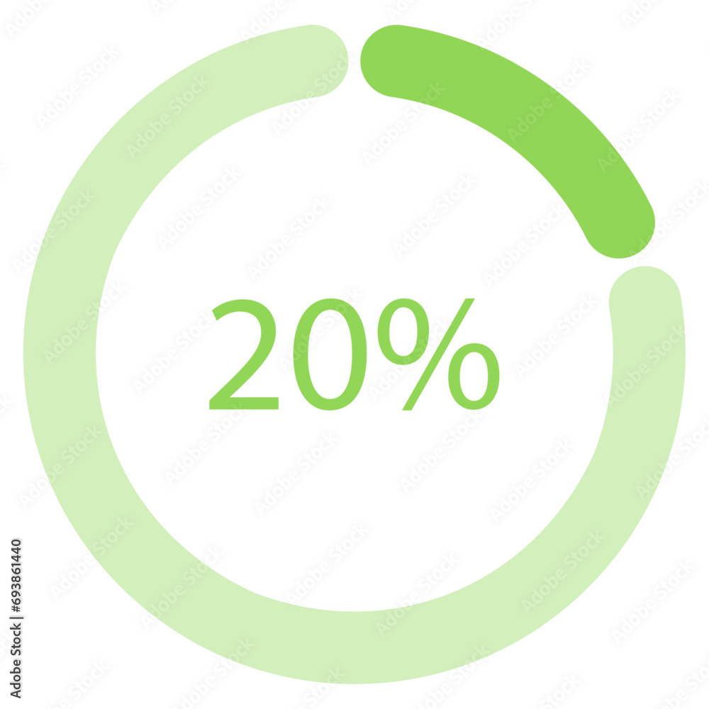 Vecteur Stock 20% Loading. 20% circle diagrams Infographics vector, 20 ...