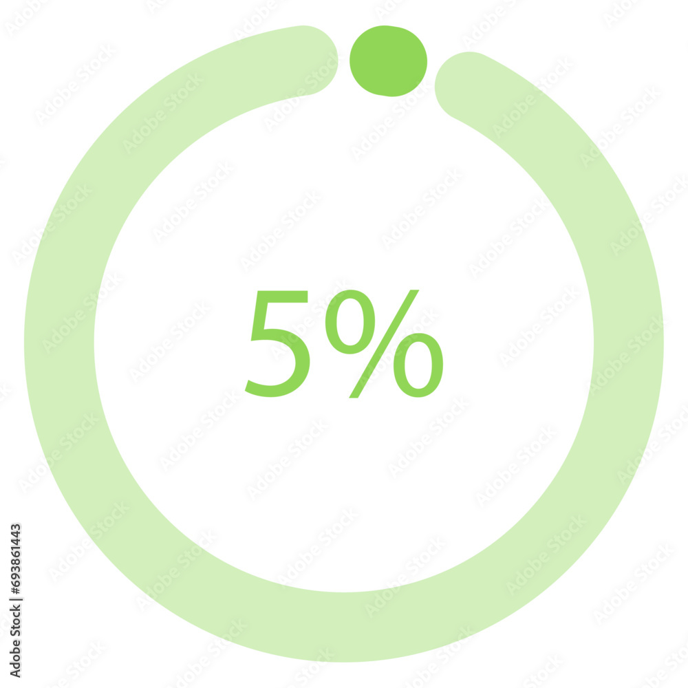 5% Loading. 5% circle diagrams Infographics vector, 5 Percentage ready ...