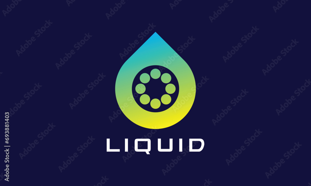 Logo vector drip water liquid fresh nature concept minimalist design ...