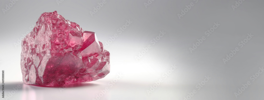 Red beryl is a rare precious natural stone on white background. AI ...
