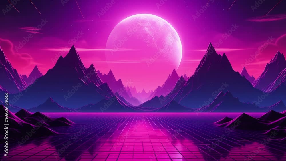 Synthwave tech Synthwave retro cyberpunk style landscape background ...