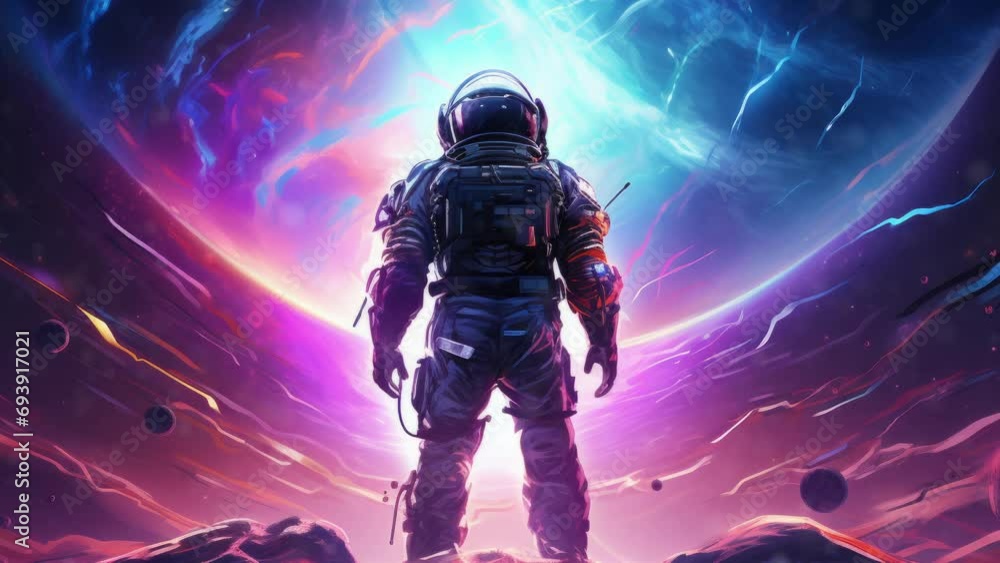 Synthwave tech Sci-fi Retrowave space of science fiction scene with ...