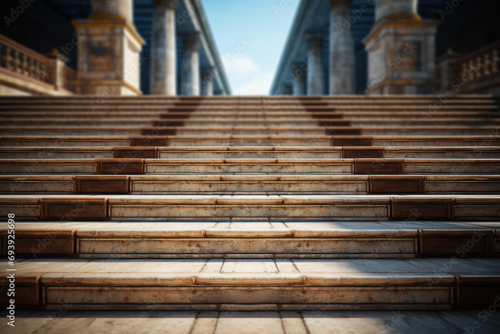 A visual paradox of a staircase leading both up and down simultaneously ...