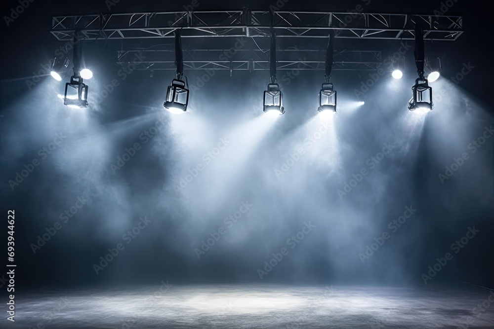 Dynamic stage lights. Electrifying stage illuminated with vibrant ...
