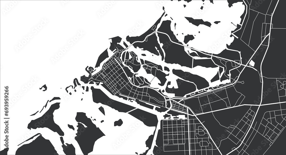 Layered editable vector illustration outline Map of Abu Dhabi,United ...