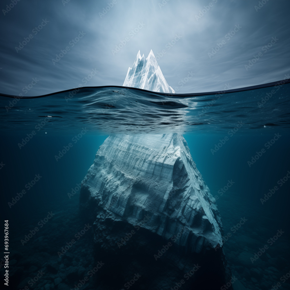 The Hidden Depths of an Iceberg Stock Illustration | Adobe Stock