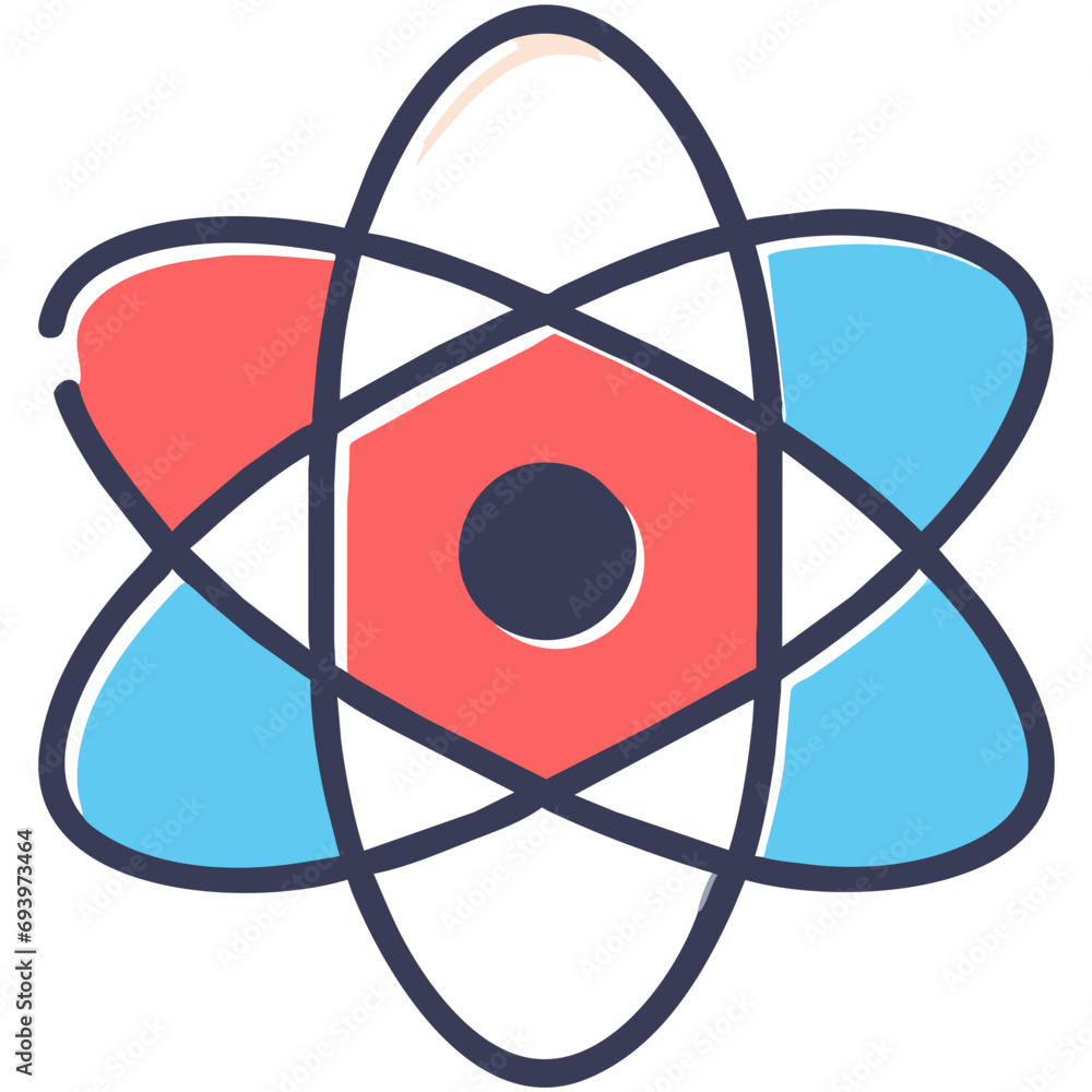 Circular atom structure with electrons. vektor icon illustation Stock ...