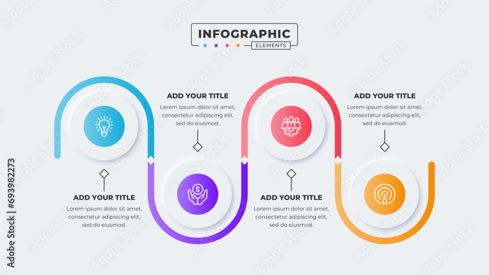Vector business process infographic design template with 4 steps or ...