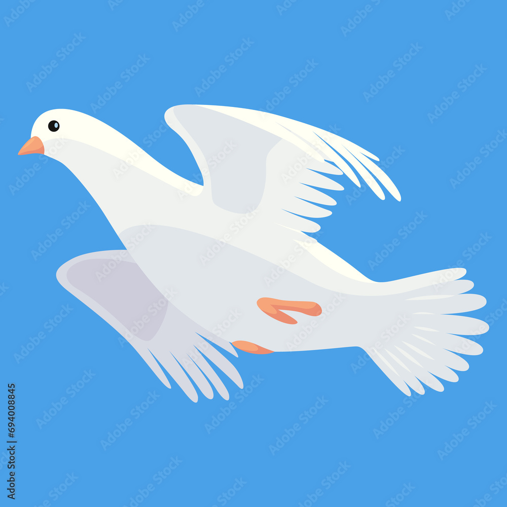 Pigeon animation. Bird motion wings in heaven. Flying migratory pigeon ...