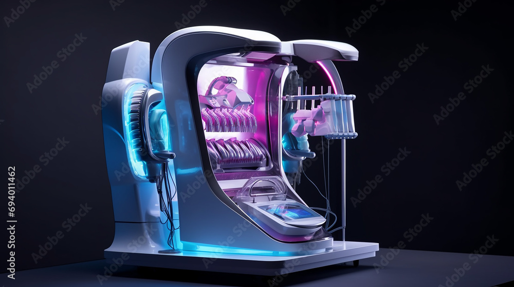 CAD CAM dental computer-aided machine. Digital modern dental laboratory ...