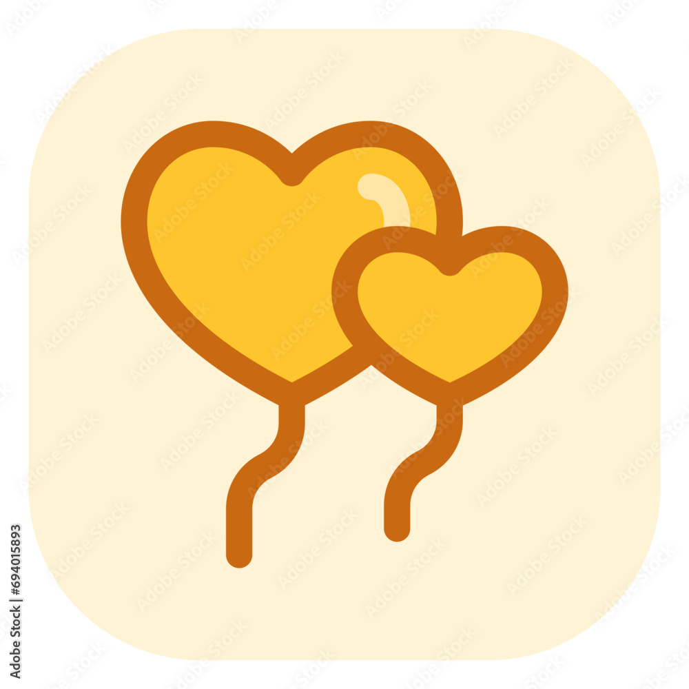Editable hearts balloon vector icon. Wedding, valentine, love ...