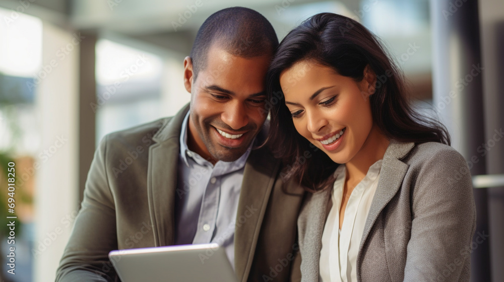 Happy professional business people team from different backgrounds ...