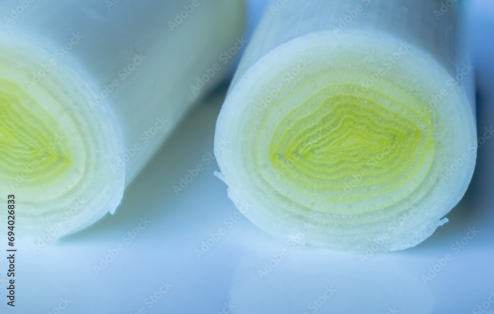 Cross section of a leek stalk Stock Photo | Adobe Stock